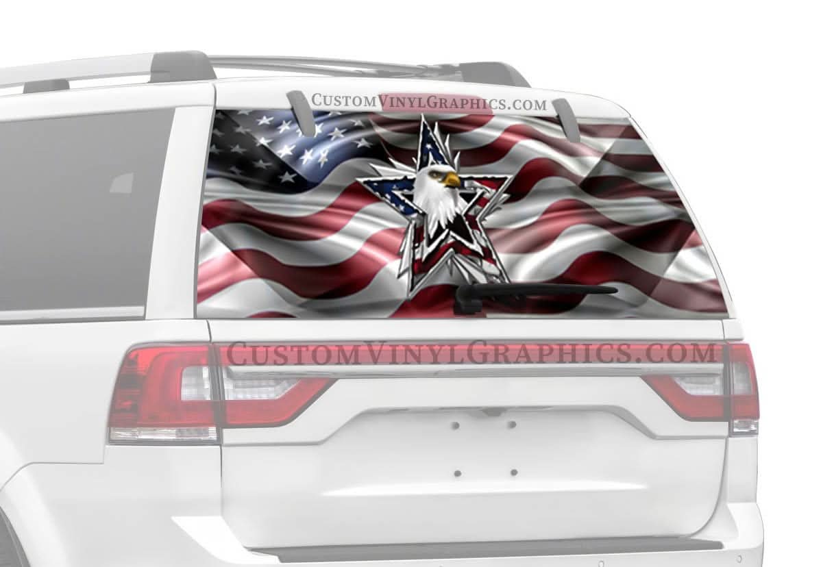 Eagle Star Truck Window Decal – Custom Vinyl Graphics