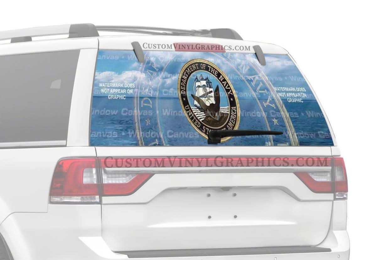 Navy Pride Rear Window Decal – Custom Vinyl Graphics