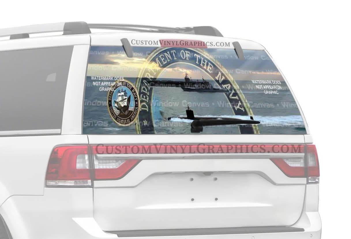 High Seas Navy Rear Window Decal – Custom Vinyl Graphics