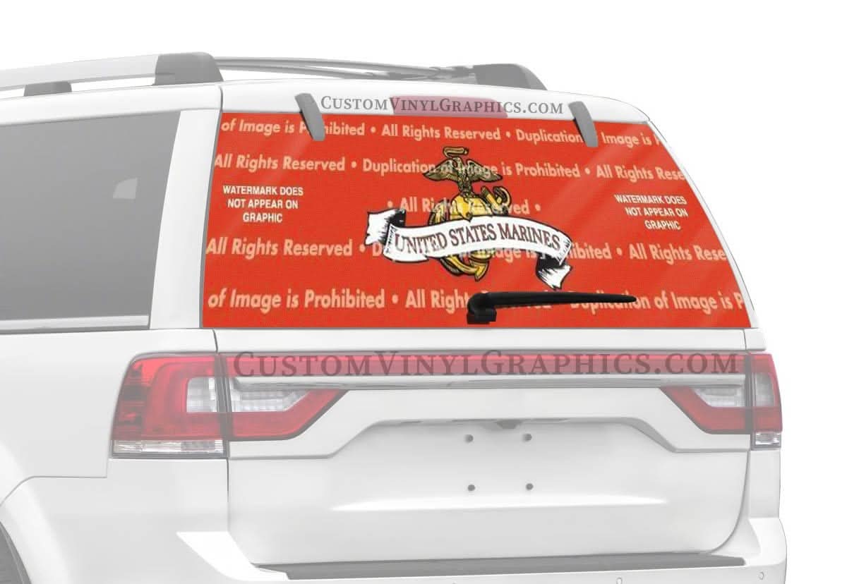 US Marines Rear Window Decal – Custom Vinyl Graphics