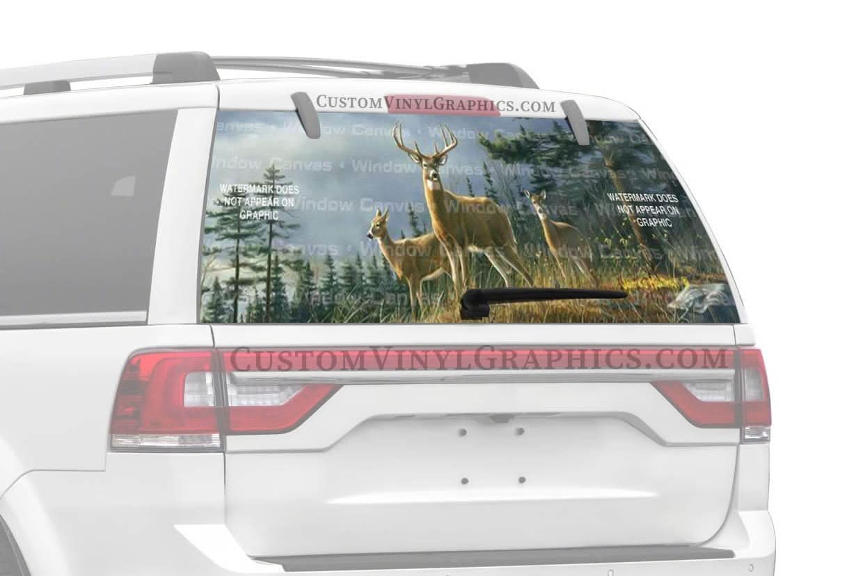 Autumn Whitetails Rear Window Decal – Custom Vinyl Graphics