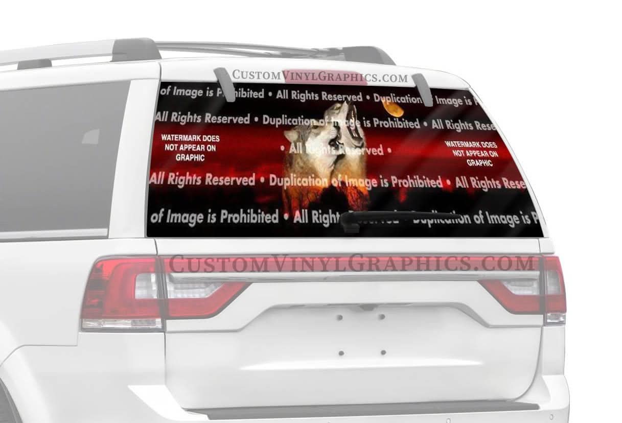 Alpha Male Howl Rear Window Decal – Custom Vinyl Graphics