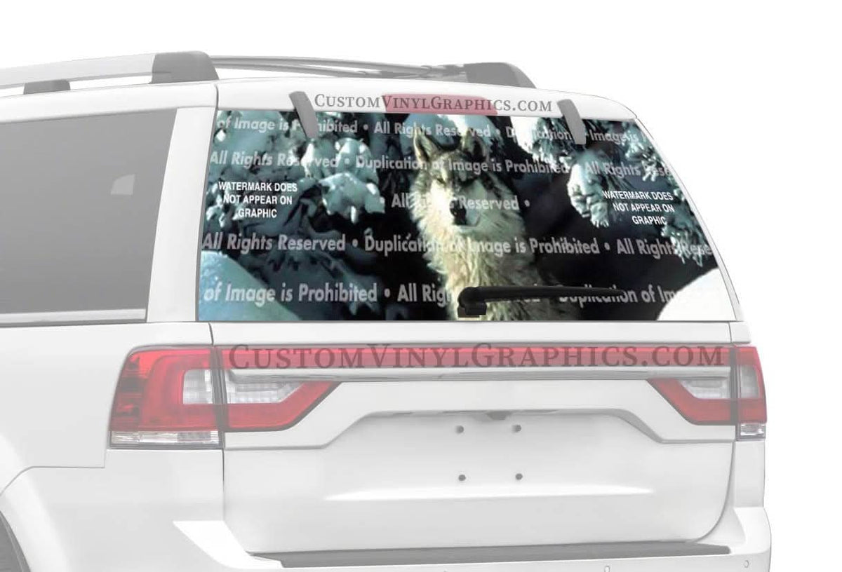 Snow Wolf Rear Window Decal – Custom Vinyl Graphics