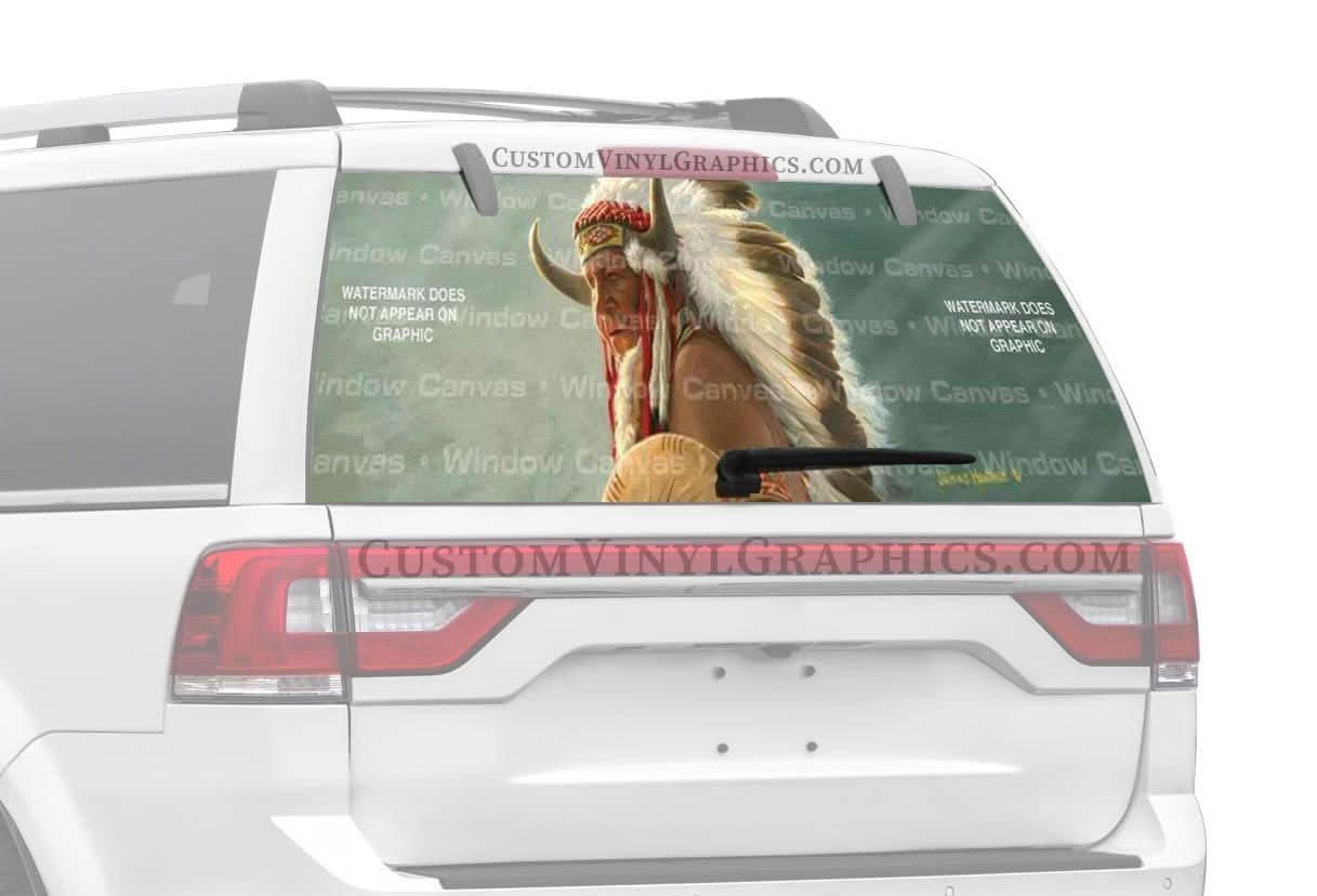 Indian Portrait Rear Window Decal – Custom Vinyl Graphics