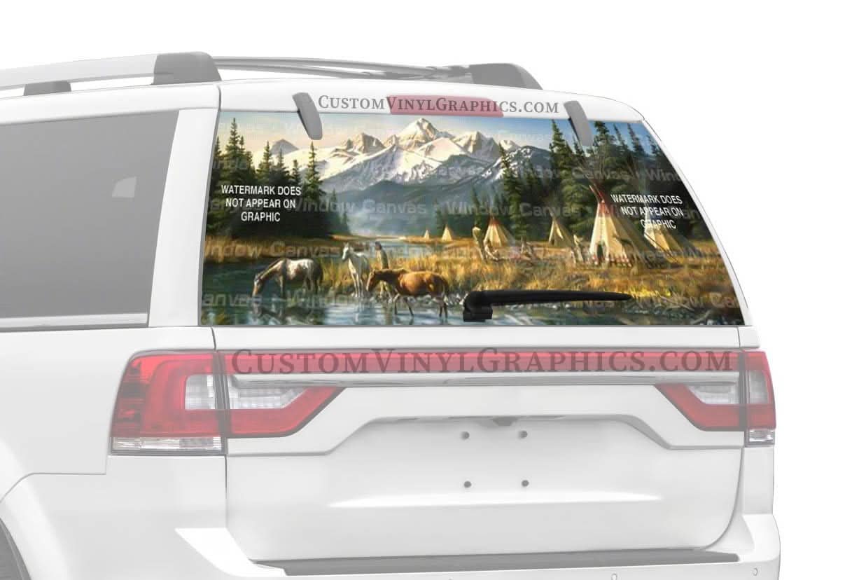 Black Feet Village Rear Window Decal – Custom Vinyl Graphics