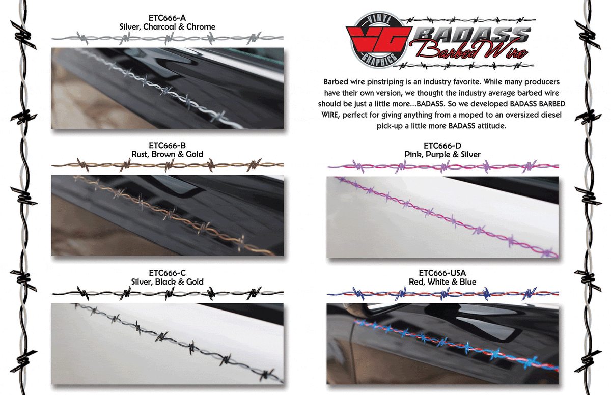 Bad Ass Barbed Wire Pinstriping Tape – Custom Vinyl Graphics