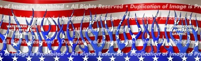 Patriotic Flames Rear Window Decal – Custom Vinyl Graphics